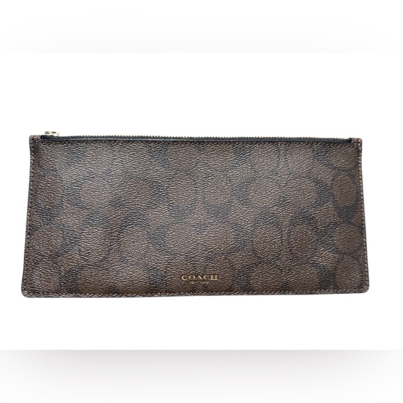 Coach | Bags | Like New Coach Brown Leather Large Pouch | Poshmark